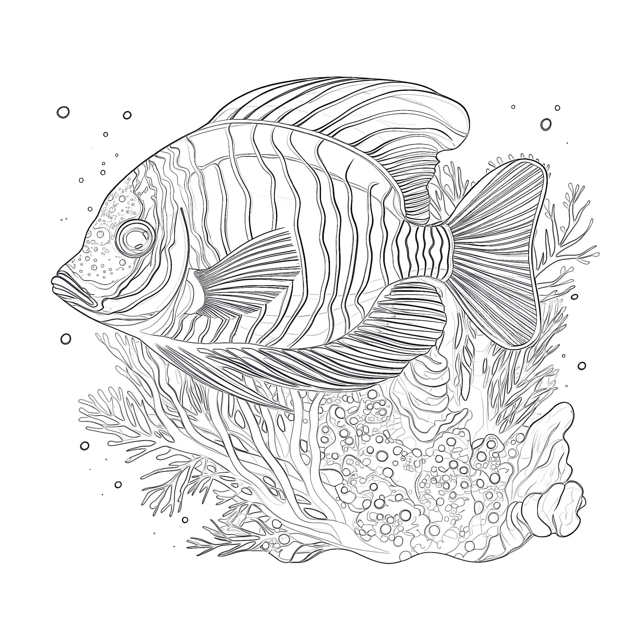 Printable Fish Coloring Pages For Adults | Coloring Pages Mimi Panda