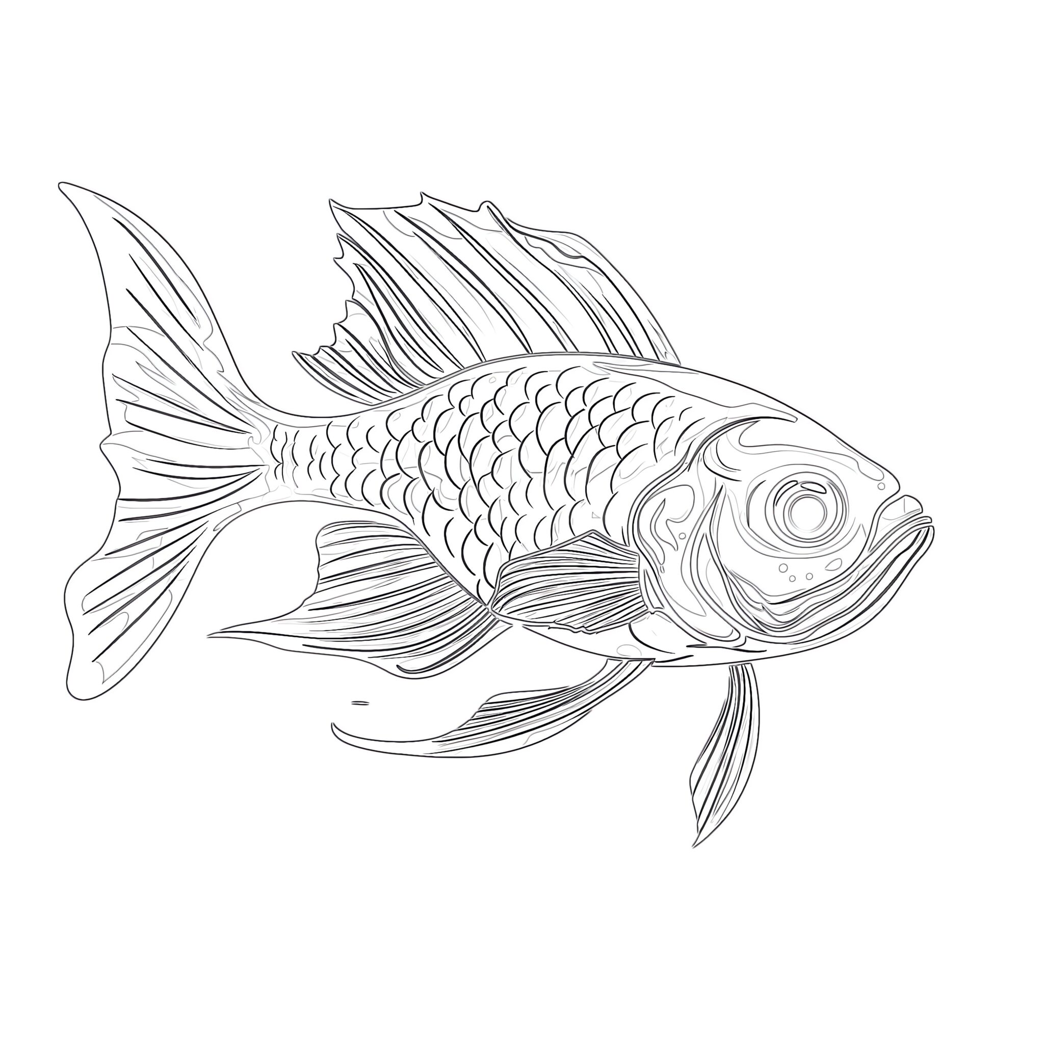 Fish Coloring Pages Realistic | Coloring Pages Mimi Panda