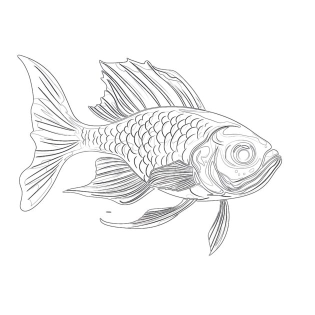 Fish Coloring Pages Realistic | Coloring Pages Mimi Panda