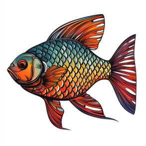 Fish With Scales Coloring Page | Coloring Pages Mimi Panda