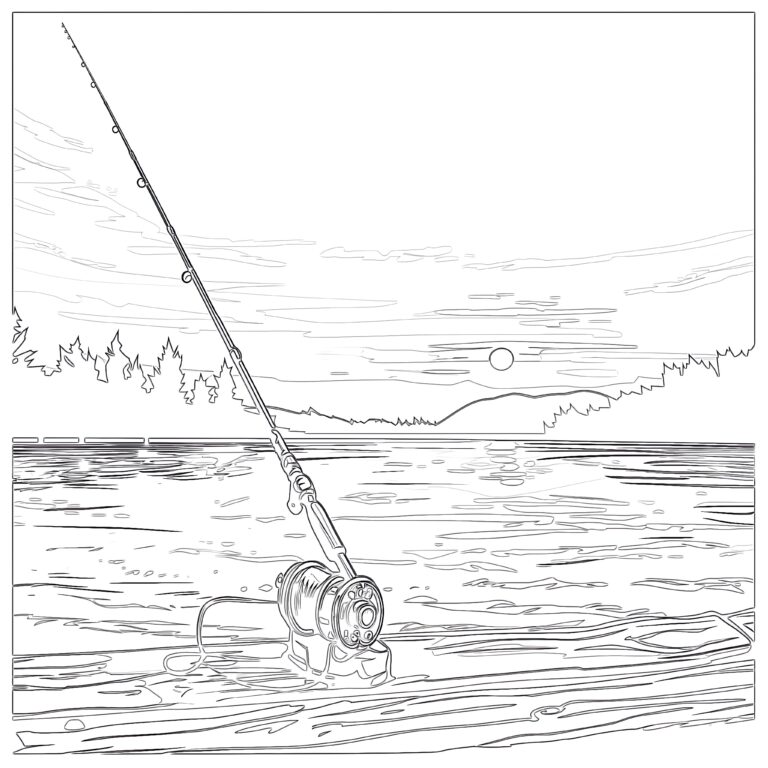 Fishing Coloring Pages Printable | Coloring Pages Mimi Panda