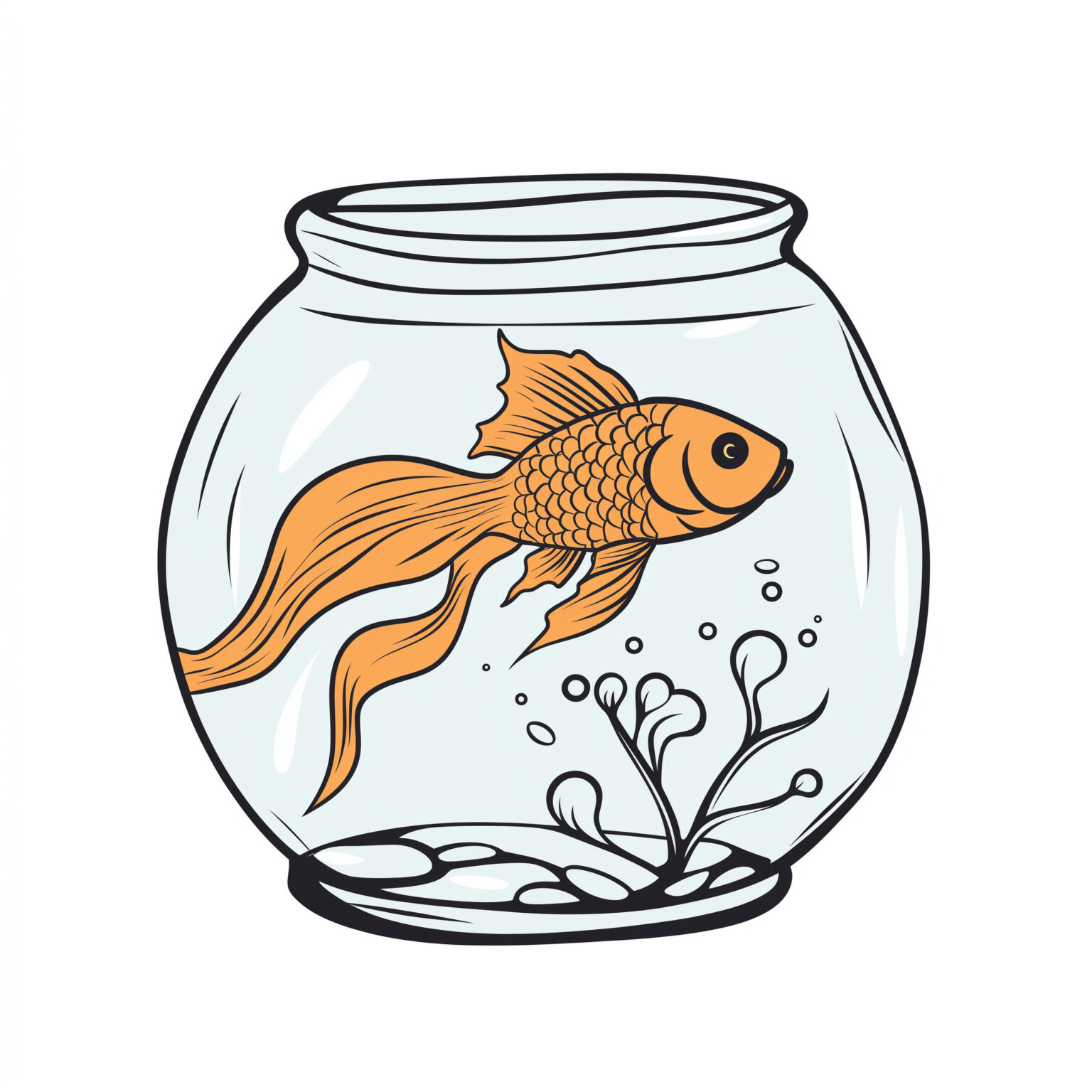 Goldfish Coloring Pages | Coloring Pages Mimi Panda