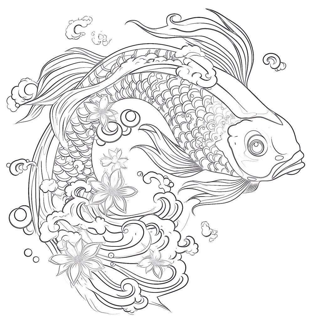 Coloring Page Of A Fish Bowl | Coloring Pages Mimi Panda
