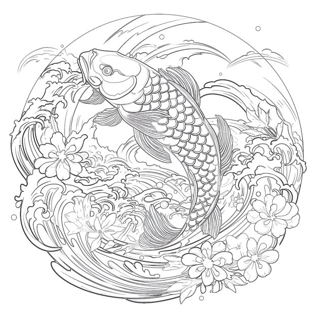 Christmas Fish Coloring Pages | Coloring Pages Mimi Panda