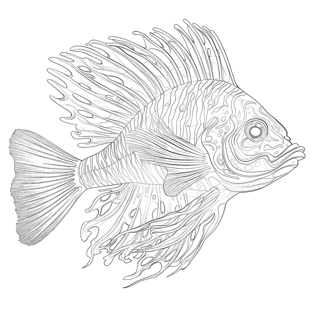 Printable Fish Coloring Pages For Adults | Coloring Pages Mimi Panda