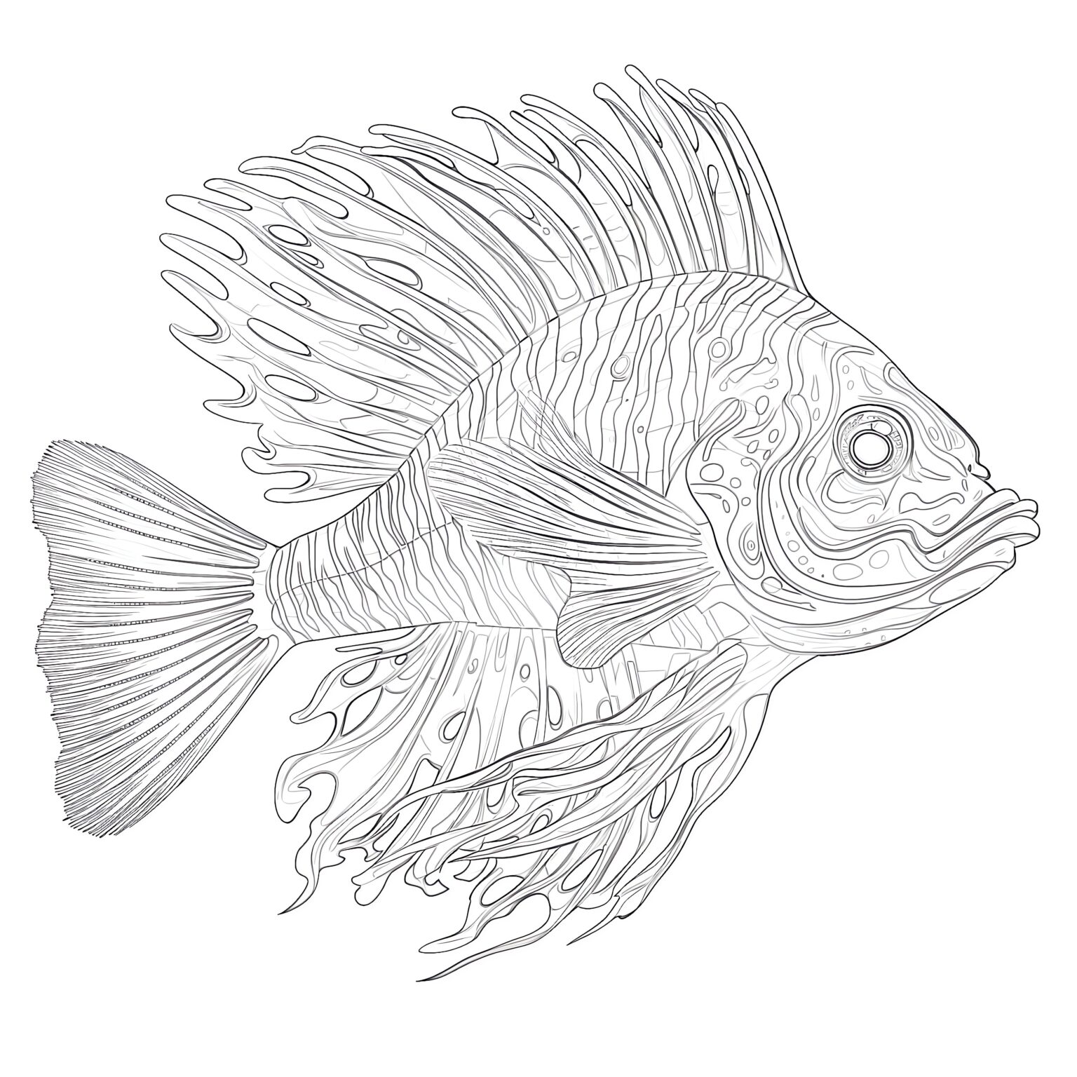 Saltwater Fish Coloring Pages | Coloring Pages Mimi Panda