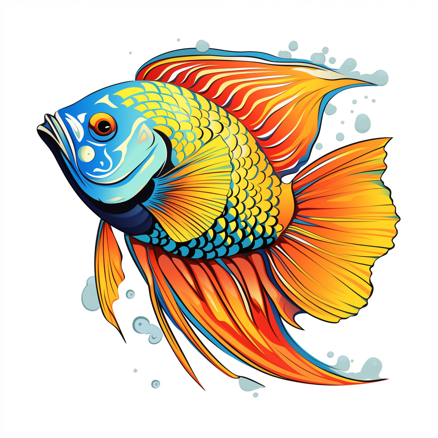 Realistic Fish Coloring Pages For Adults | Coloring Pages Mimi Panda