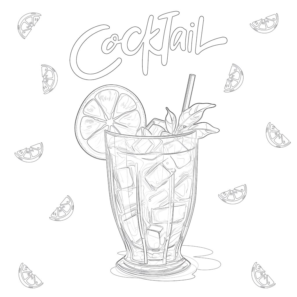 Best Cocktail Coloring Page | Coloring Pages Mimi Panda