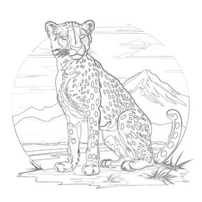 Cheetah Coloring Page Printable | Coloring Pages Mimi Panda