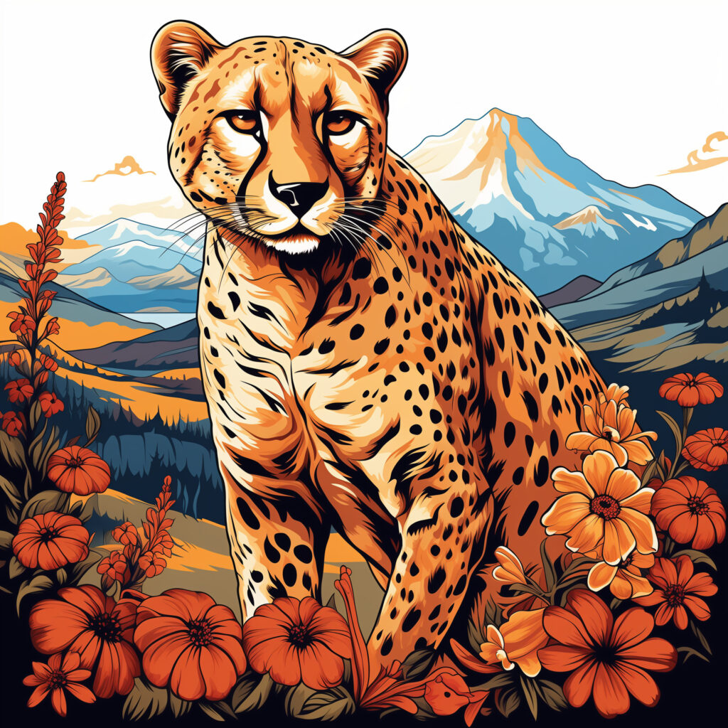 Cheetah Colouring Coloring Pages Mimi Panda