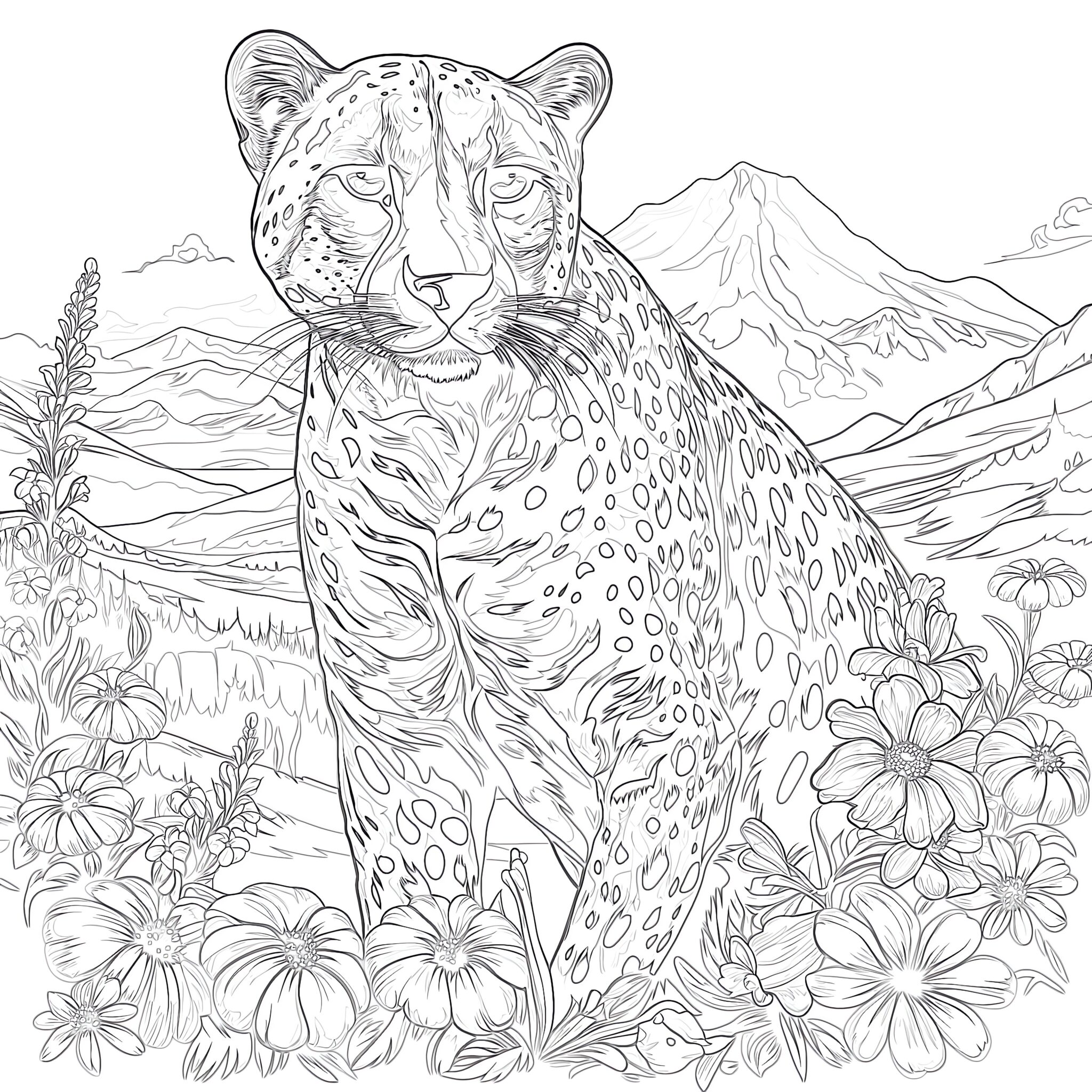 Cheetah Colouring | Coloring Pages Mimi Panda