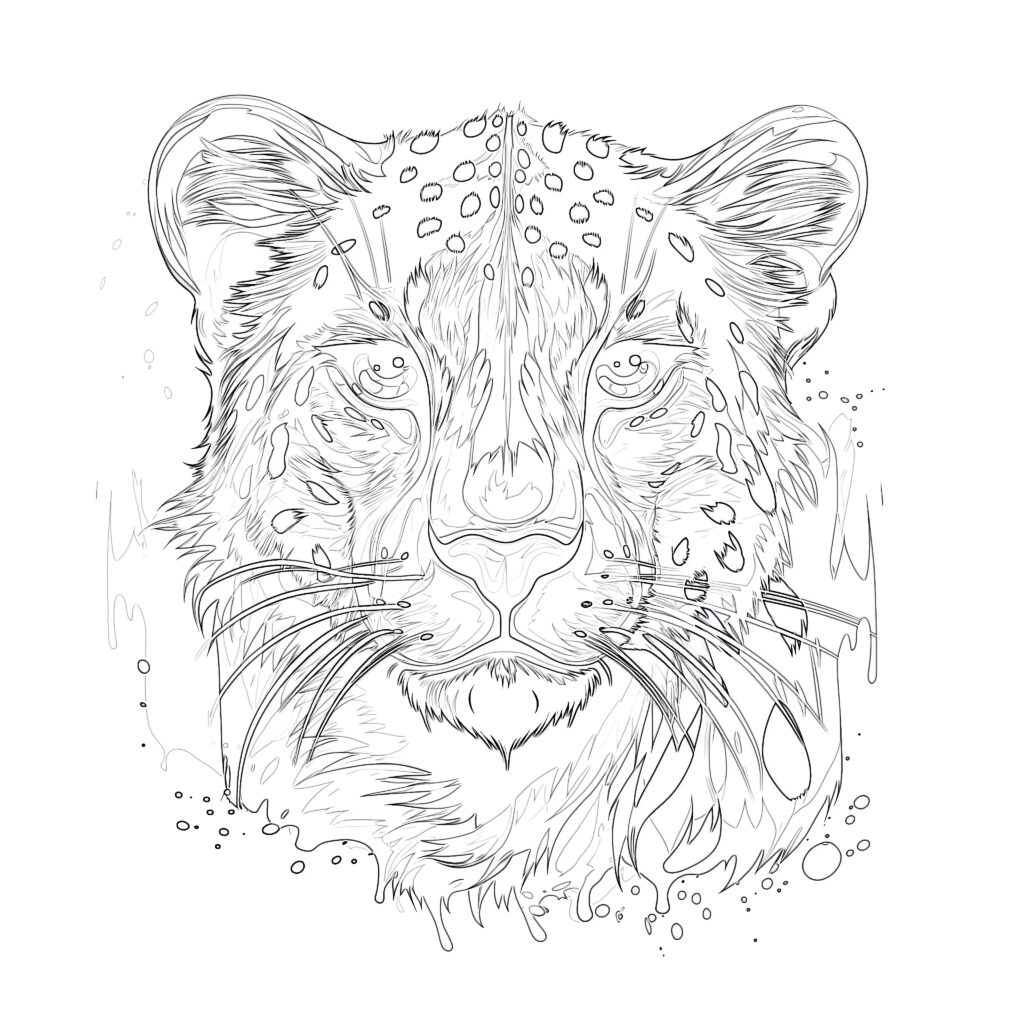 Cheetah Coloring Pages Free | Coloring Pages Mimi Panda