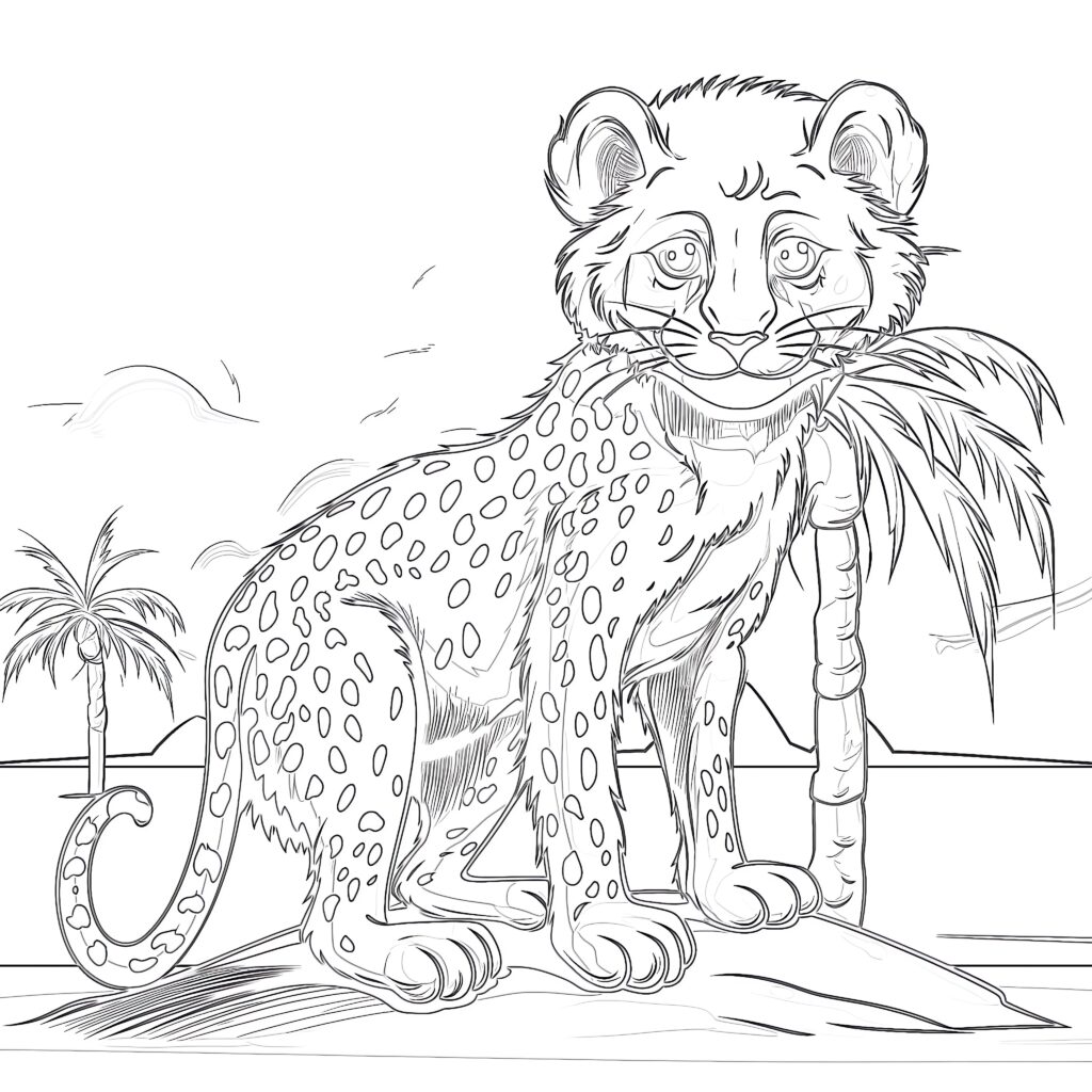 Cheetah Color Sheet Coloring Pages Mimi Panda