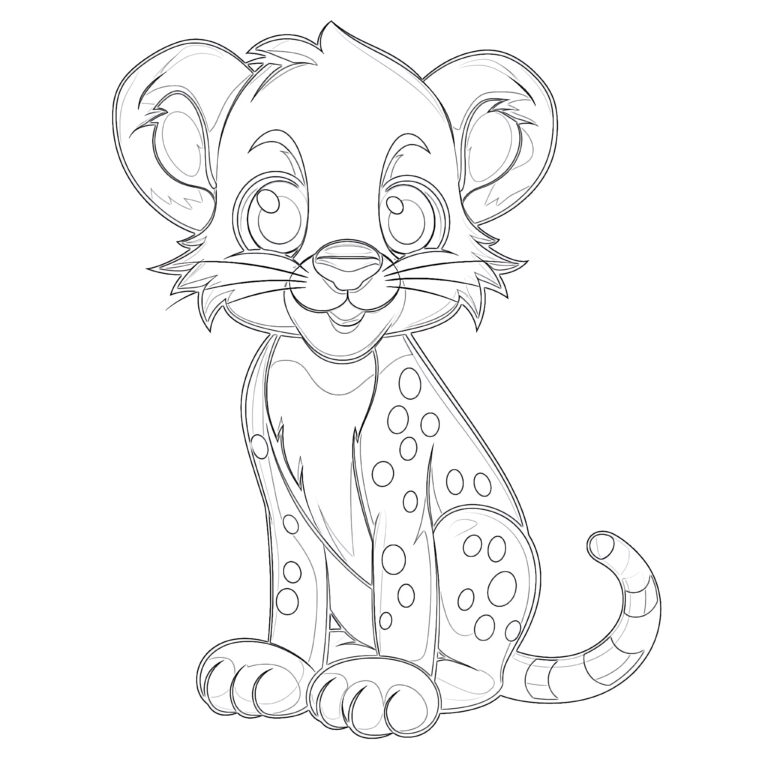 Cheetah Coloring Page Free | Coloring Pages Mimi Panda