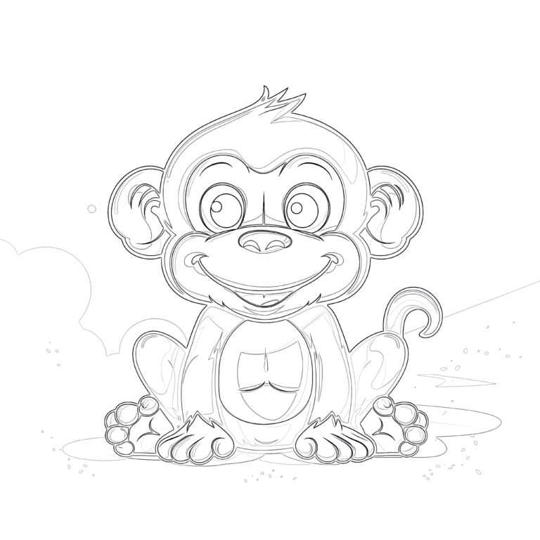 Chimpanzee Coloring Page | Coloring Pages Mimi Panda