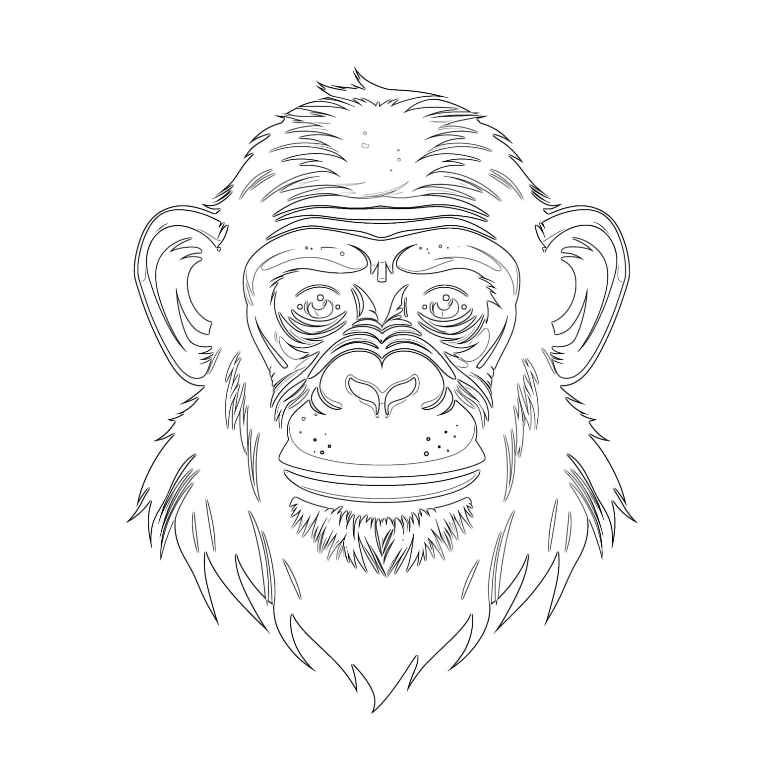 Chimpanzee Coloring Page | Coloring Pages Mimi Panda
