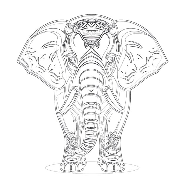 Coloring Elephant Pages | Coloring Pages Mimi Panda