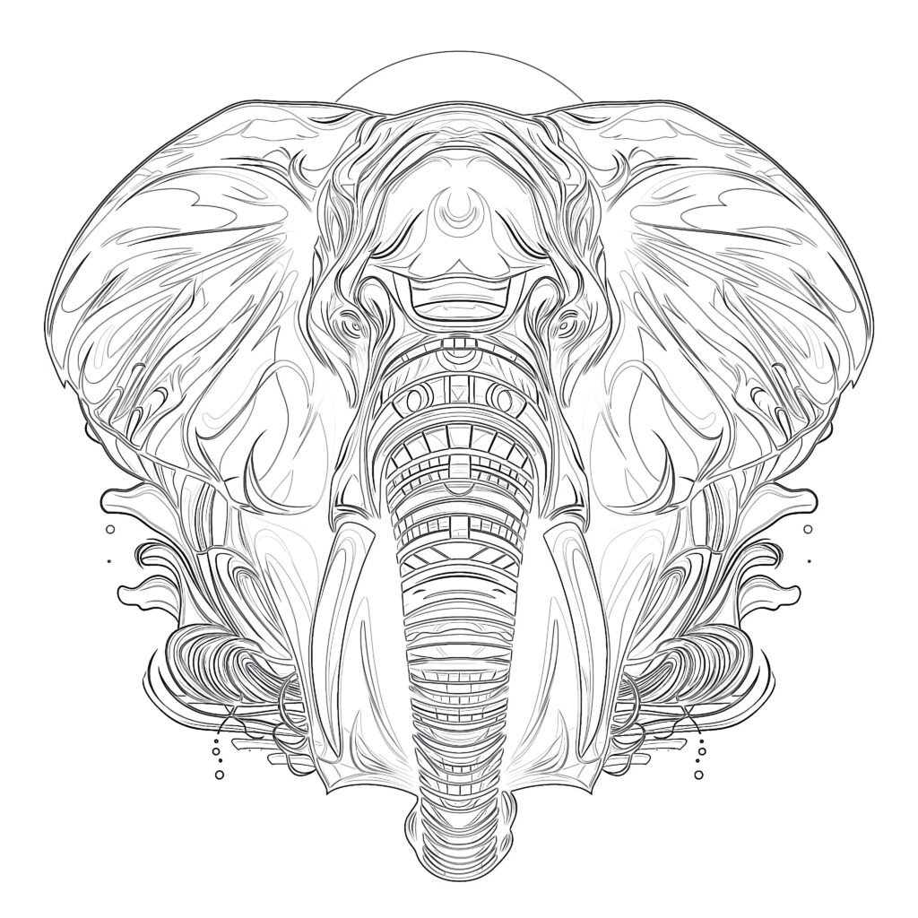 Coloring Pages Elephant Printable | Coloring Pages Mimi Panda