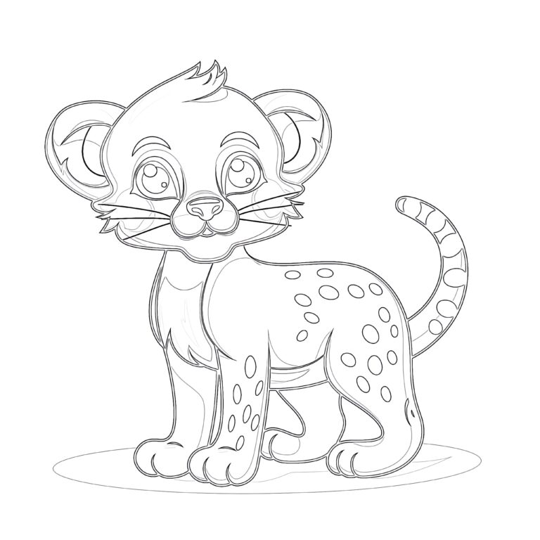 Colouring Cheetah Coloring Page | Coloring Pages Mimi Panda