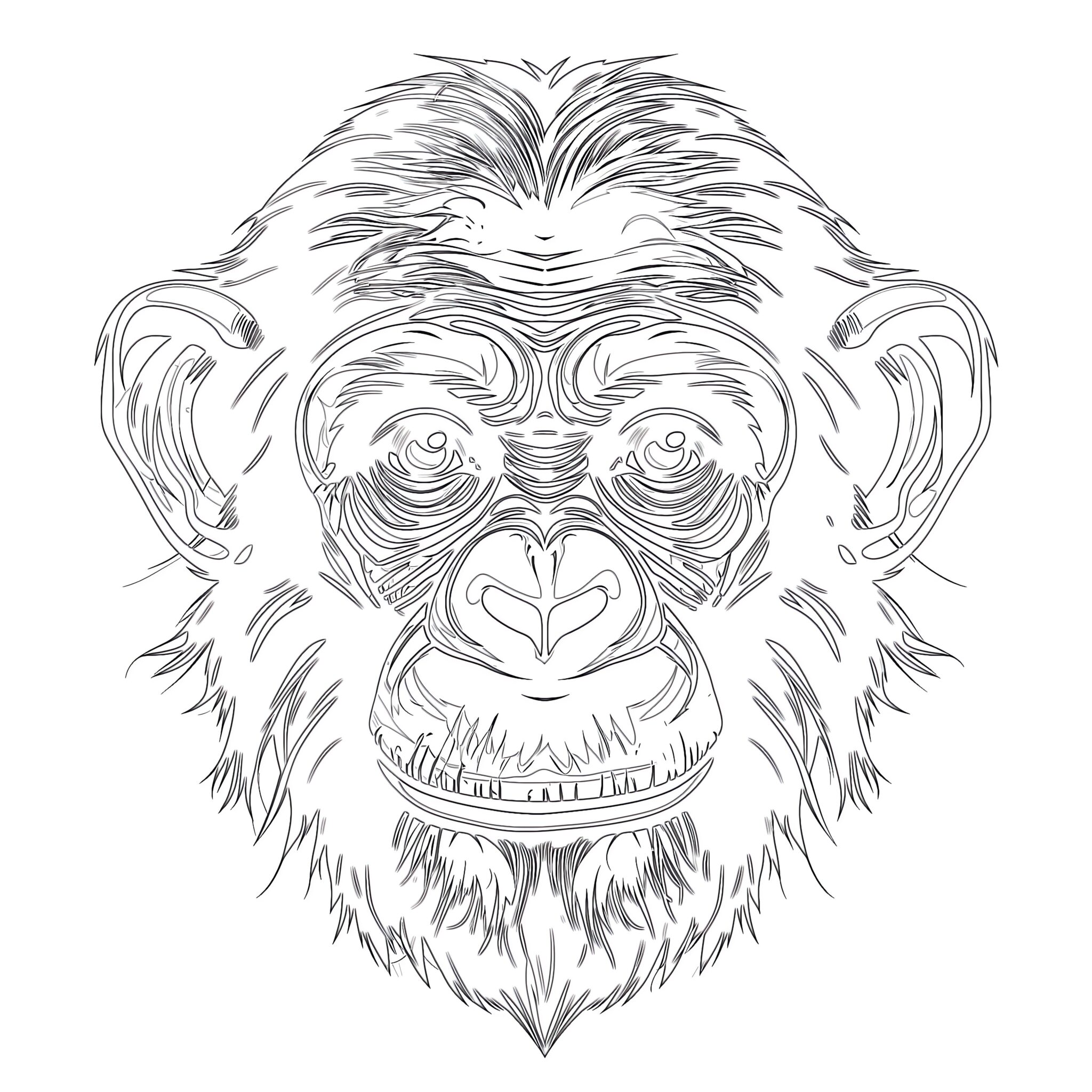 Common Chimpanzee Coloring Page | Coloring Pages Mimi Panda