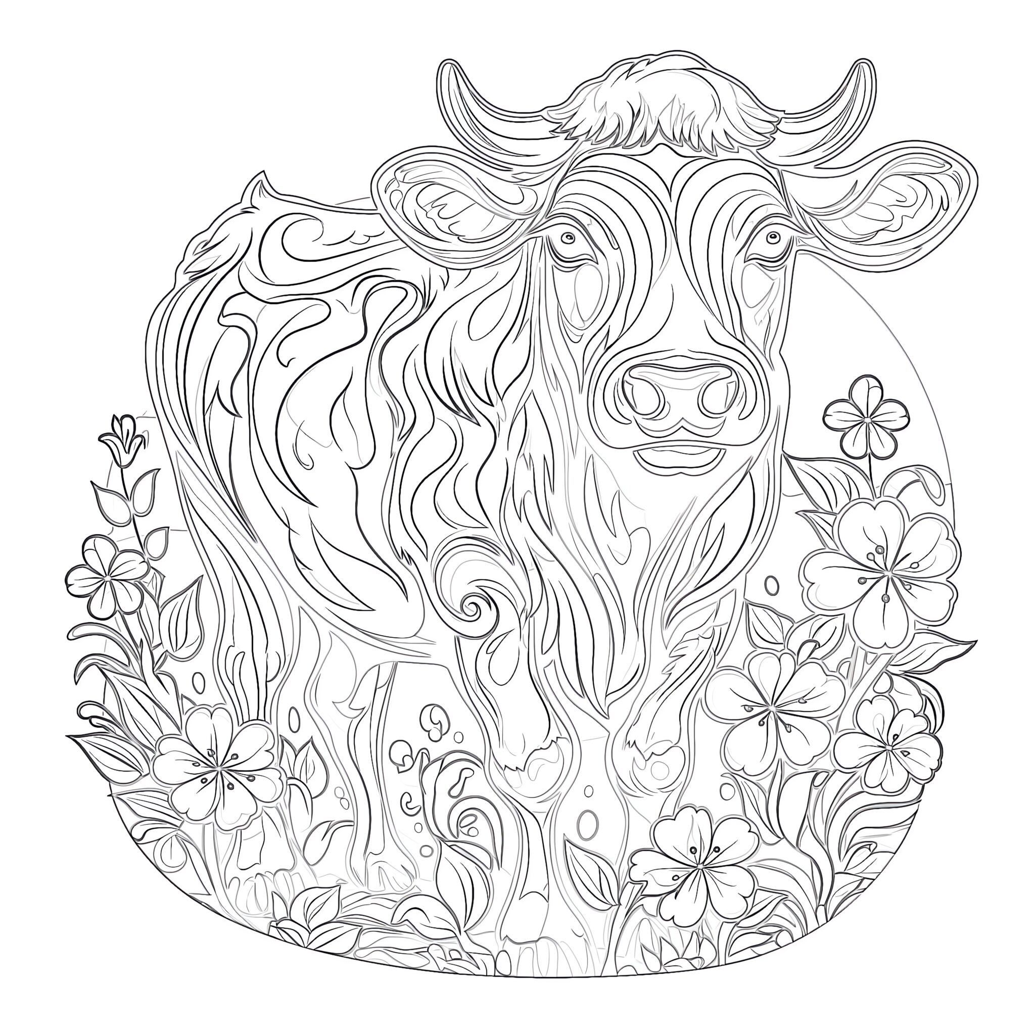 Cow Coloring Page | Coloring Pages Mimi Panda
