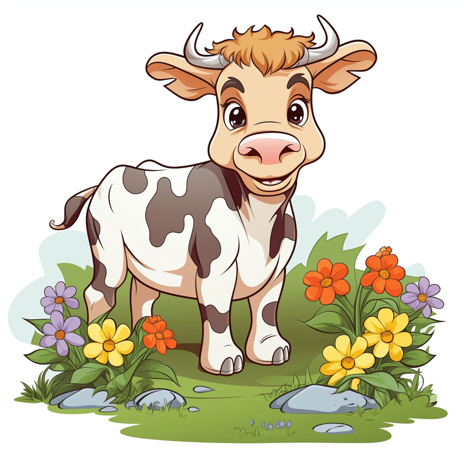 Cow Colouring In Coloring Page | Coloring Pages Mimi Panda