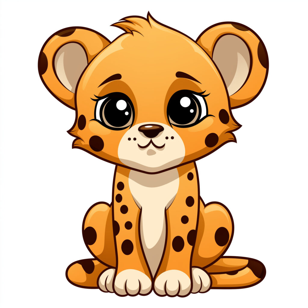 Easy Cheetah Coloring Pages | Coloring Pages Mimi Panda