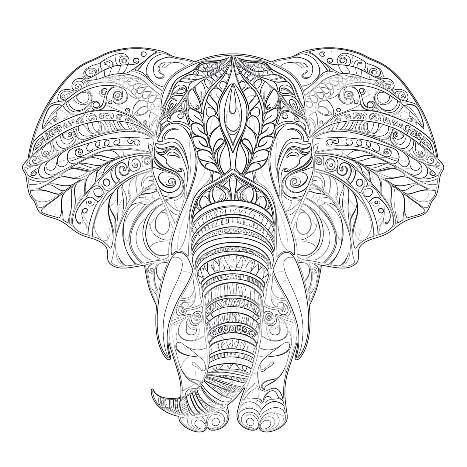 Elephant Pictures To Color Printable | Coloring Pages Mimi Panda