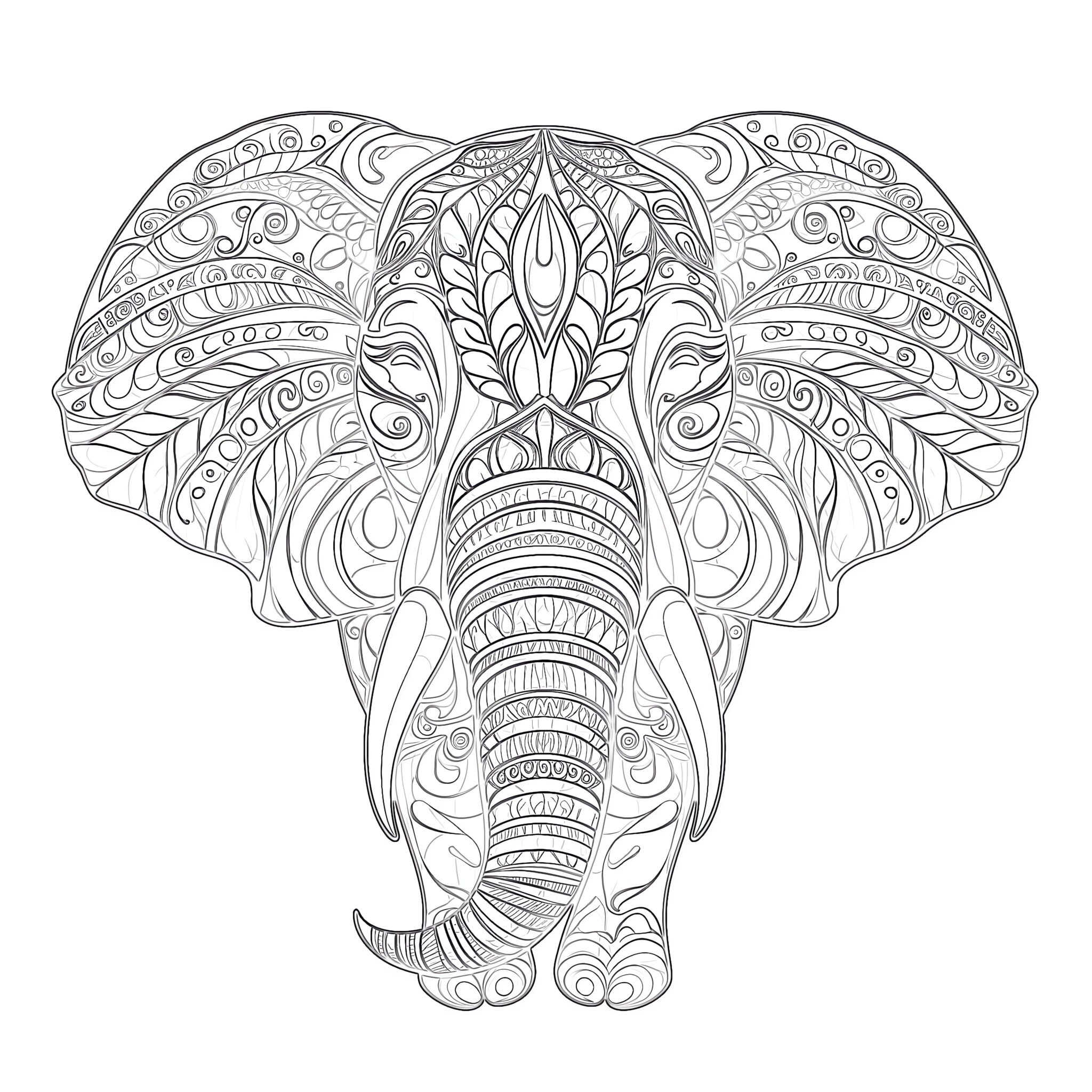 Elephant Pictures To Color Printable | Coloring Pages Mimi Panda