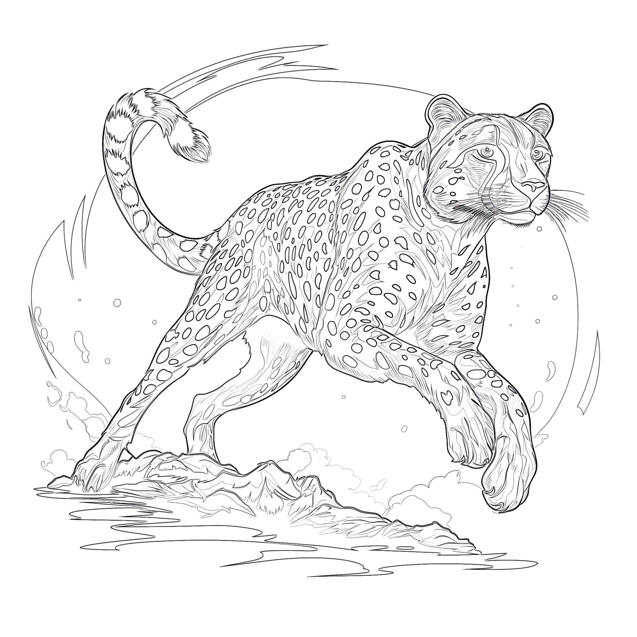 Cheetah Color Sheet Coloring Pages Mimi Panda