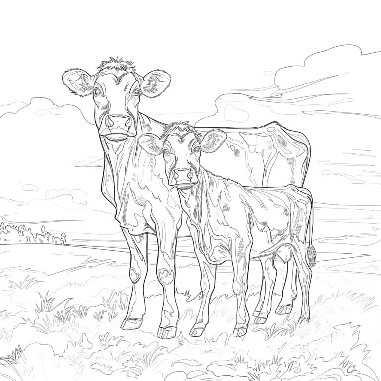 Cattle Coloring Pages | Coloring Pages Mimi Panda