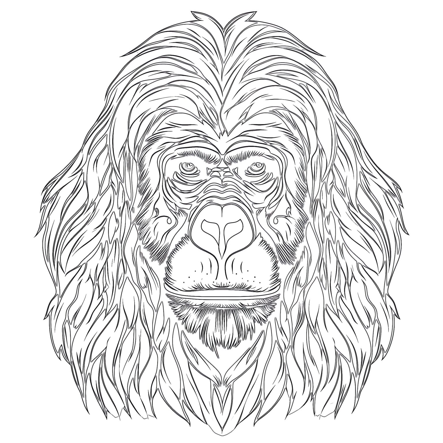 Sumatran Orangutan Coloring Page | Coloring Pages Mimi Panda