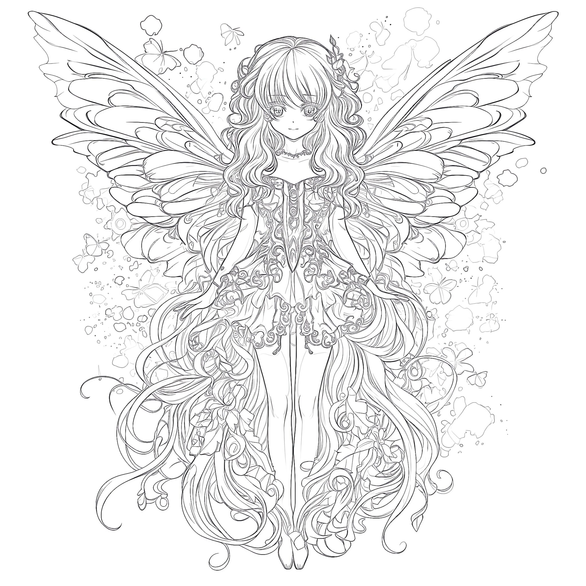 Anime Fairy Coloring Pages | Coloring Pages Mimi Panda