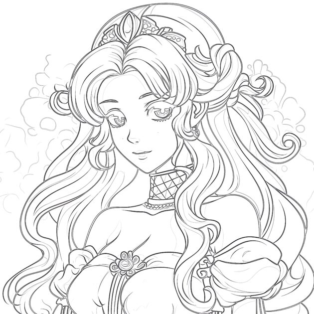 Anime Princess Coloring Pages | Coloring Pages Mimi Panda
