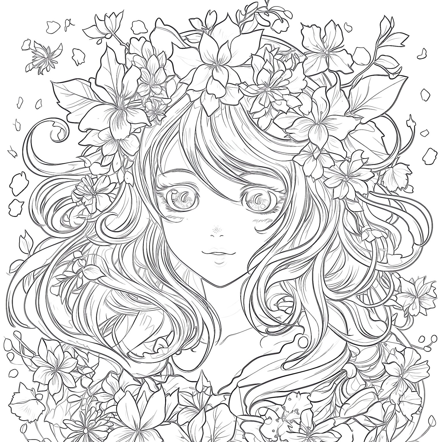 Anime Couple Coloring Page | Coloring Pages Mimi Panda