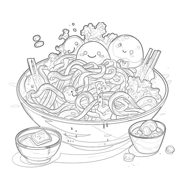 Anime Food Coloring Pages | Coloring Pages Mimi Panda