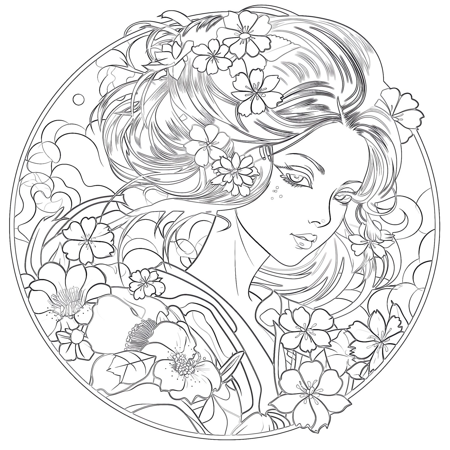 Japanese Anime Coloring Pages | Coloring Pages Mimi Panda