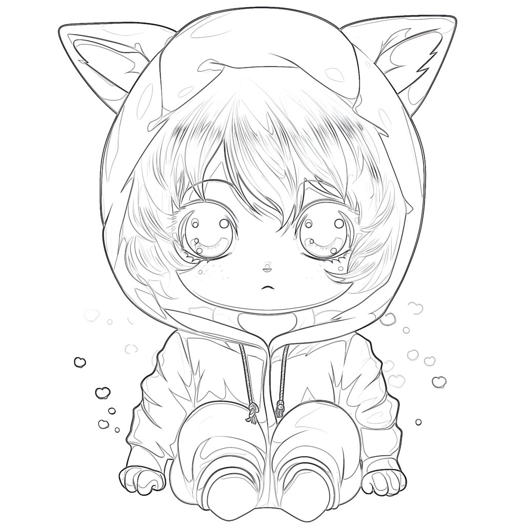 Kawaii Coloring Pages Anime | Coloring Pages Mimi Panda