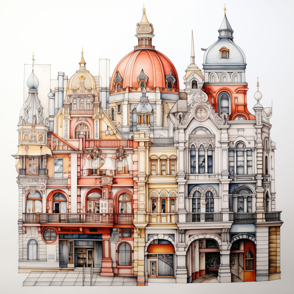 Adult Coloring Pages Architecture | Coloring Pages Mimi Panda