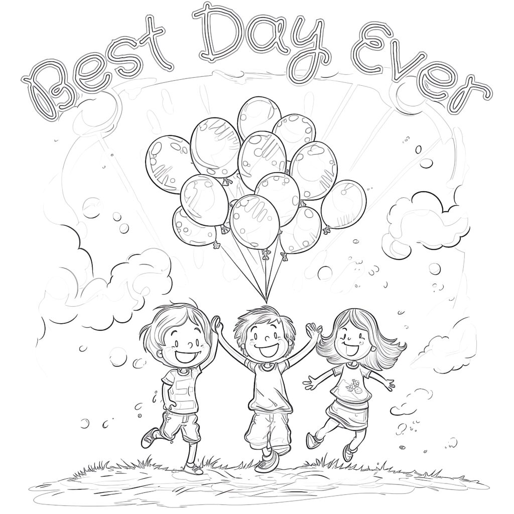 Best Day Coloring Page | Coloring Pages Mimi Panda