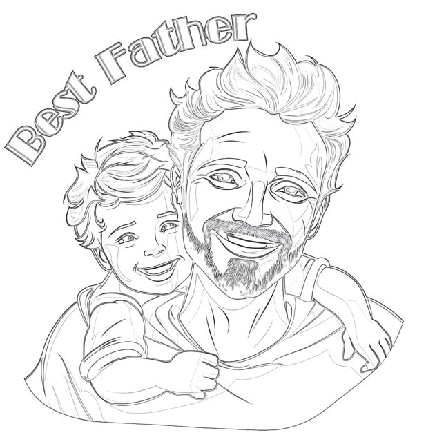 Best Father Coloring Page | Coloring Pages Mimi Panda