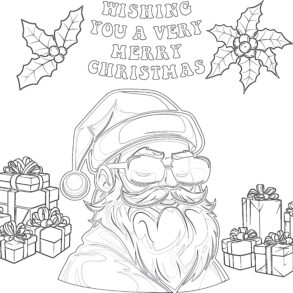 Best Santa Claus Colouring Page | Coloring Pages Mimi Panda