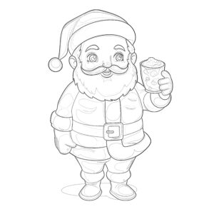 Christmas Coloring Page Santa | Coloring Pages Mimi Panda