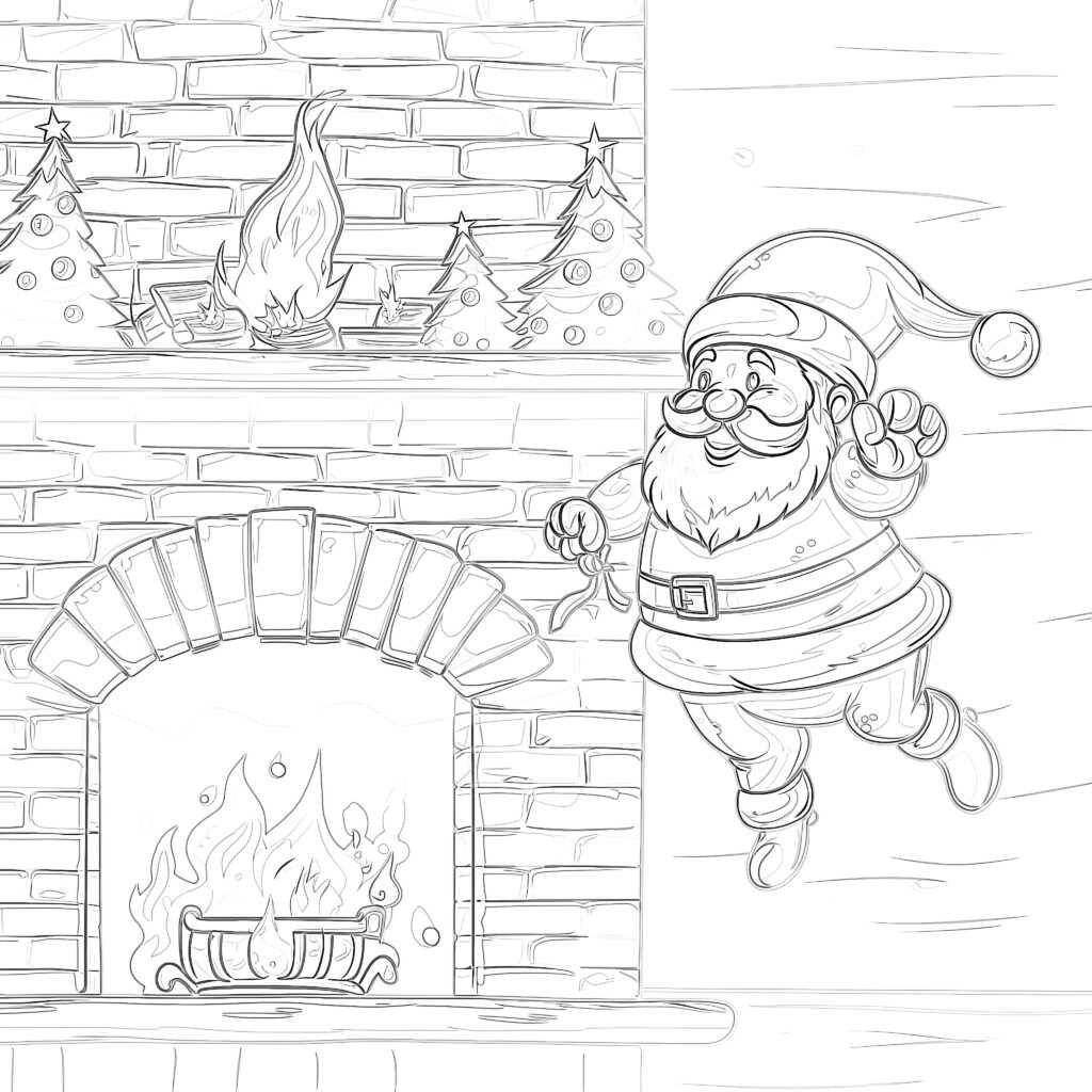 Color Santa Claus Coloring Page | Coloring Pages Mimi Panda
