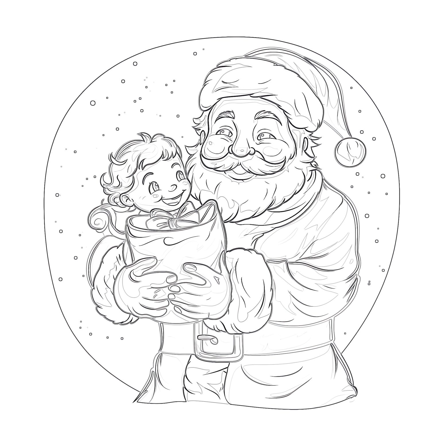 Christmas Santa Coloring | Coloring Pages Mimi Panda