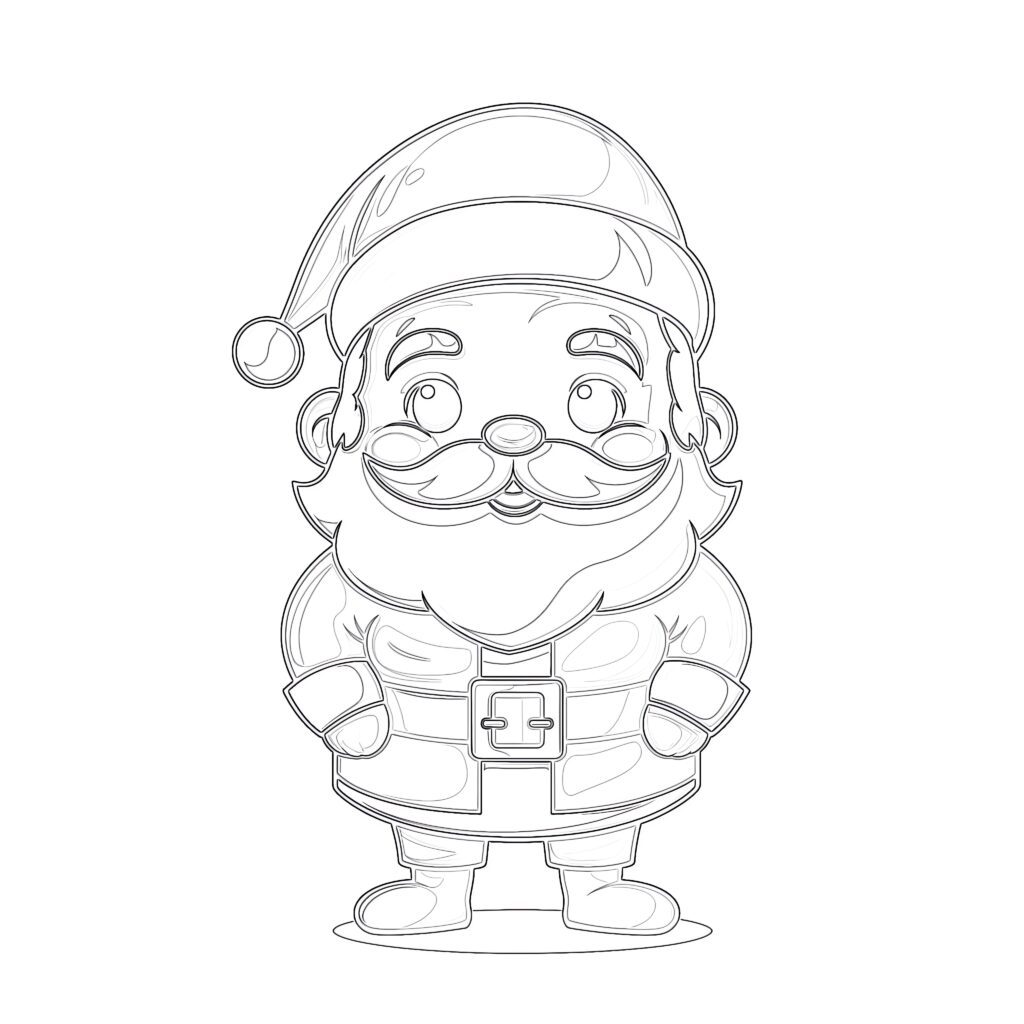 Colored Santa Claus Coloring Page | Coloring Pages Mimi Panda