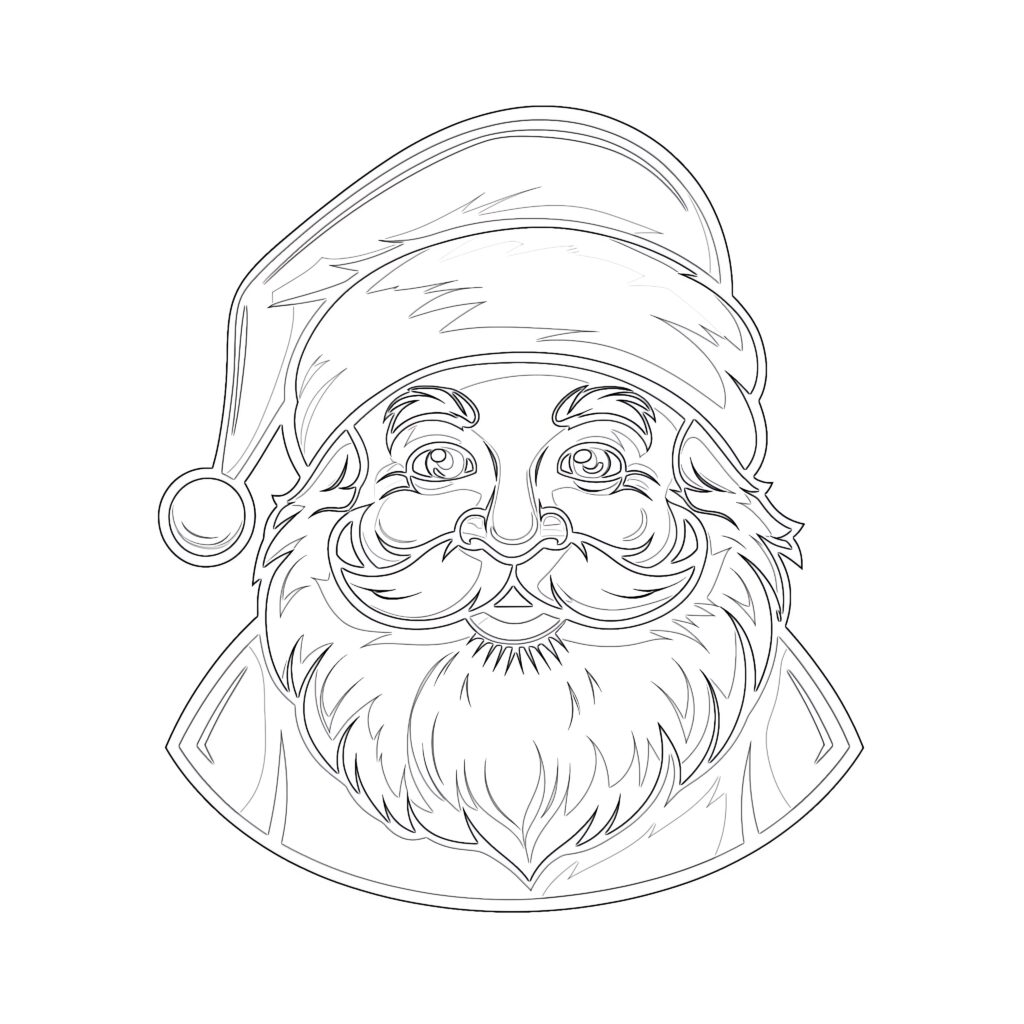 Father Christmas Printable Pictures | Coloring Pages Mimi Panda
