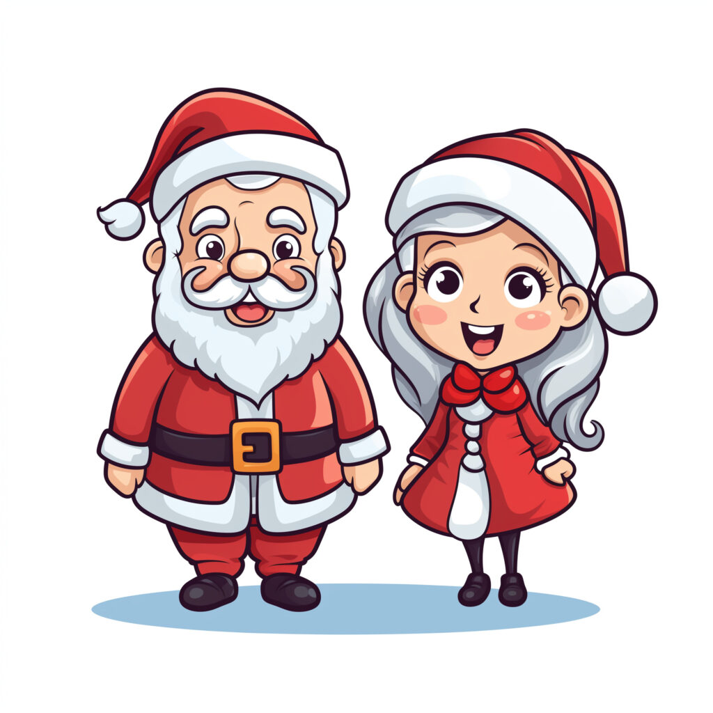 Coloring Pages Of Santa And Mrs Claus | Coloring Pages Mimi Panda