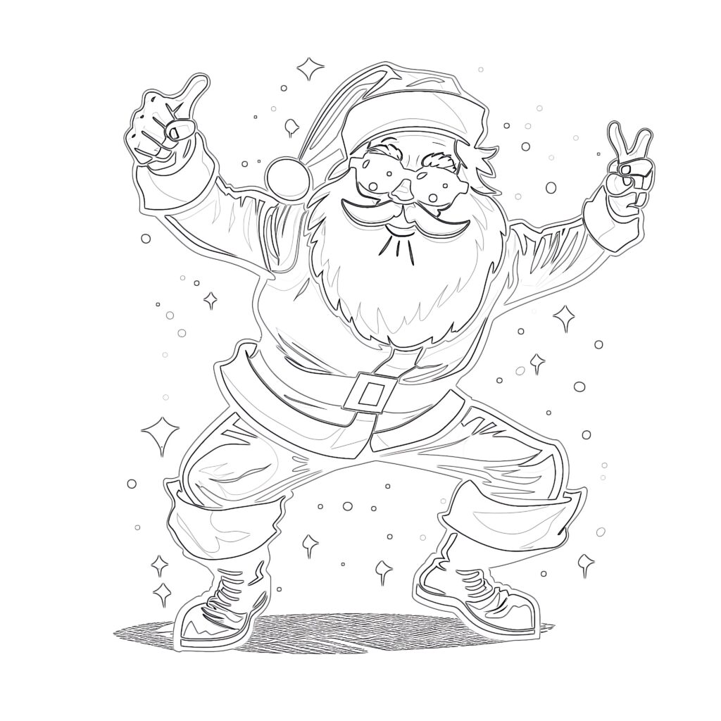 Color By Number Santa Claus Coloring Page | Coloring Pages Mimi Panda