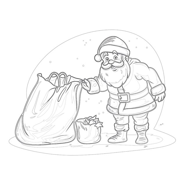 Christmas Santa Coloring | Coloring Pages Mimi Panda